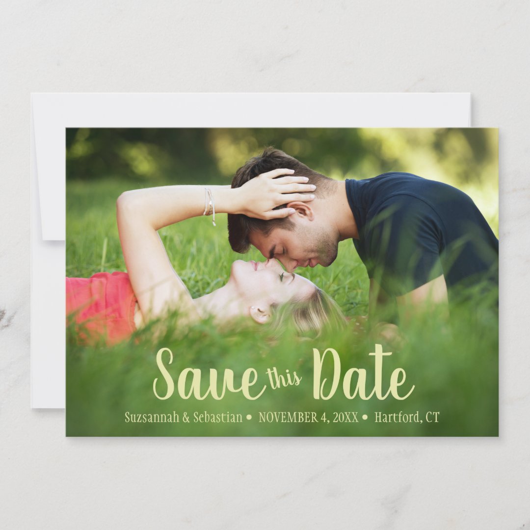 Modern Wedding Save The Date Custom Photo Front | Zazzle