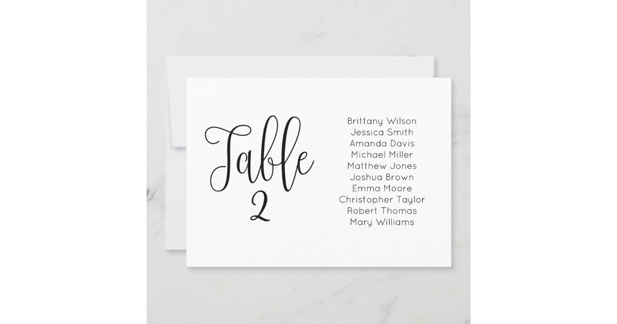 Modern wedding seating chart. Landscape table plan Invitation | Zazzle
