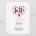 Modern wedding seating chart Pink heart table plan Invitation | Zazzle