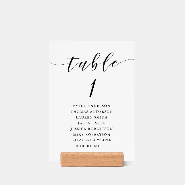 Modern Wedding Seating Chart Table Number Wood Holder | Zazzle