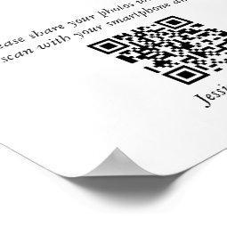 Modern Wedding Share Your Shots Qr Code Sign | Zazzle