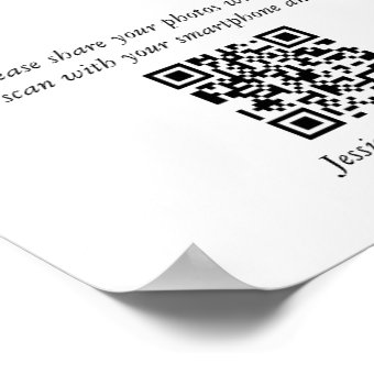 Modern Wedding Share Your Shots Qr Code Sign | Zazzle