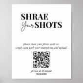 Modern Wedding Share Your Shots Qr Code Sign | Zazzle