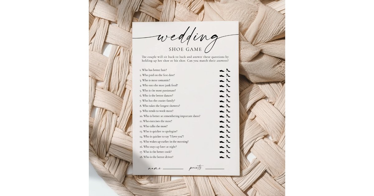 Modern Wedding Shoe Game Invitation | Zazzle