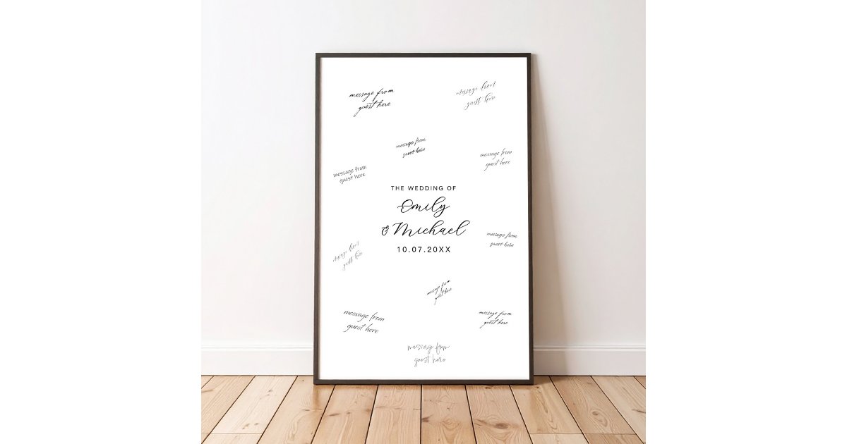 Modern Wedding Signature Guest Book Poster | Zazzle