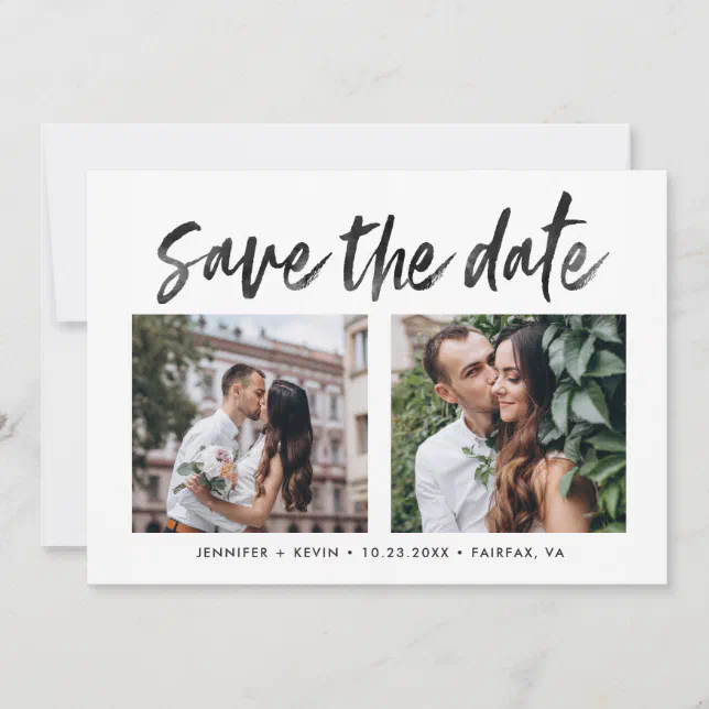 Modern Wedding Square Photos Save the Date Cards | Zazzle