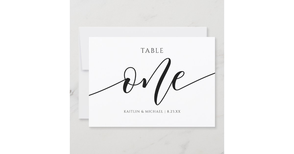 Modern Wedding Table Numbers Calligraphy - 1 | Zazzle