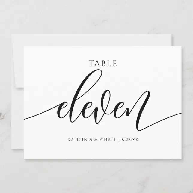 Modern Wedding Table Numbers Calligraphy - 11 | Zazzle
