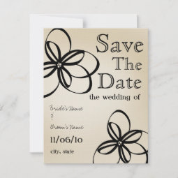 Modern Wedding Tan & Black Save The Date | Zazzle