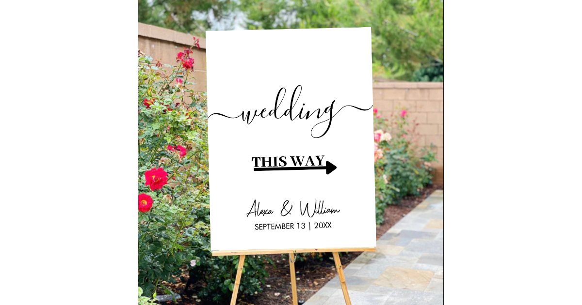 Modern Wedding This Way Welcome Sign | Zazzle