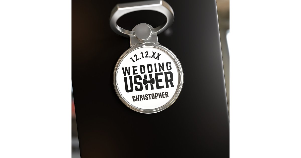 Modern Wedding Usher Gift Phone Ring Stand | Zazzle