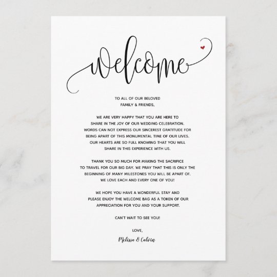 Modern Wedding Welcome and Itinerary card v4 | Zazzle.com