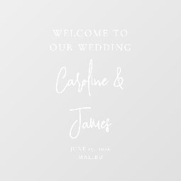 Modern Wedding Welcome Script Mirror Window Cling | Zazzle