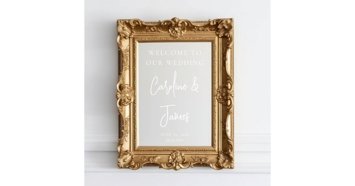 Modern Wedding Welcome Script Mirror Window Cling | Zazzle