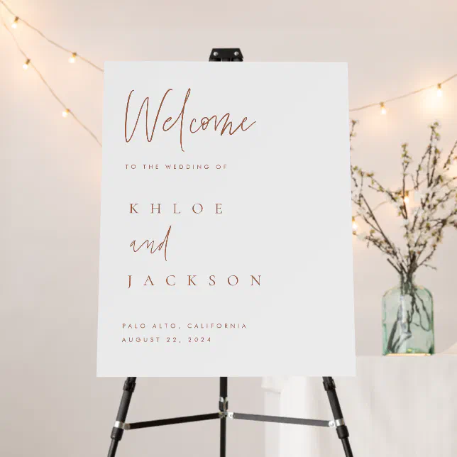 Modern Welcome Sign Wedding Greeting Poster | Zazzle