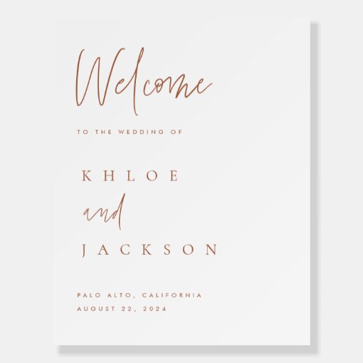 Modern Welcome Sign Wedding Greeting Poster | Zazzle
