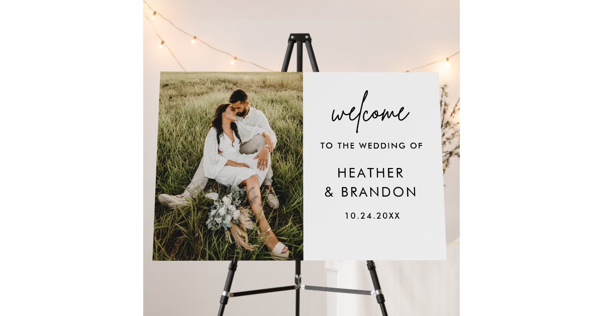 Modern Welcome To The Wedding Of Wedding Photo Foam Board | Zazzle