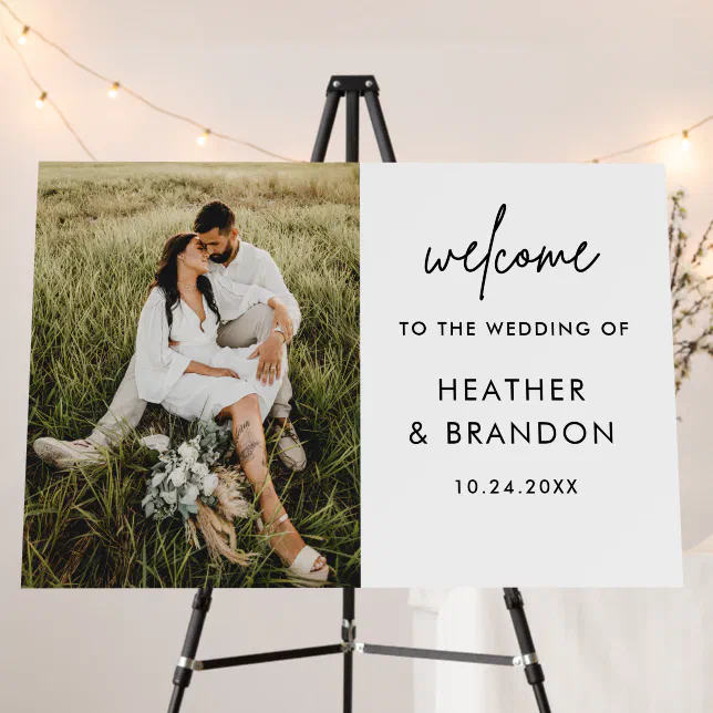 Modern Welcome To The Wedding Of Wedding Photo Foam Board | Zazzle
