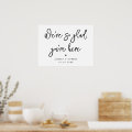 Modern We're So Glad You're Here Wedding Poster | Zazzle
