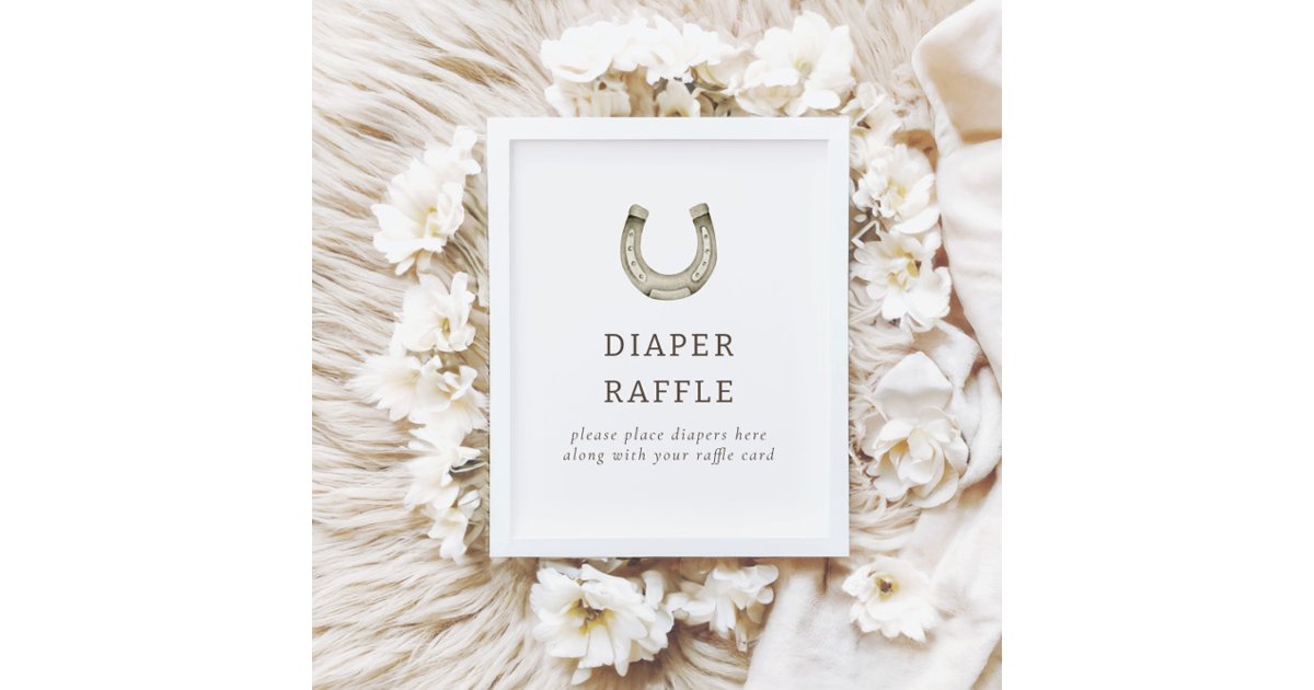 Modern Western Rodeo Baby Shower Raffle Sign | Zazzle