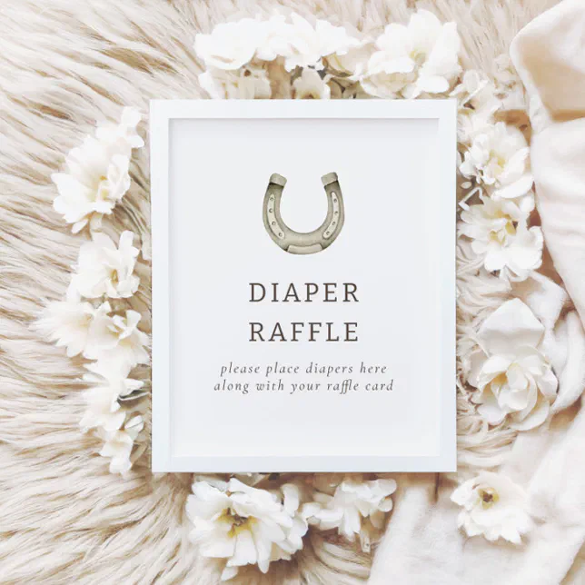Modern Western Rodeo Baby Shower Raffle Sign | Zazzle