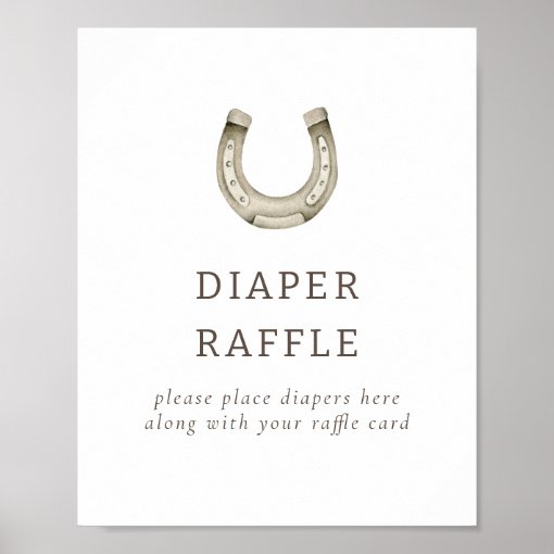 Modern Western Rodeo Baby Shower Raffle Sign | Zazzle