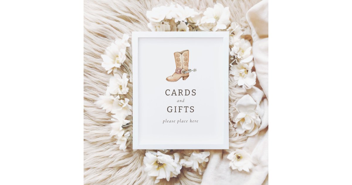 Modern Western Rodeo Cards + Gifts Sign | Zazzle