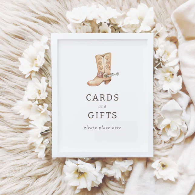 Modern Western Rodeo Cards + Gifts Sign | Zazzle
