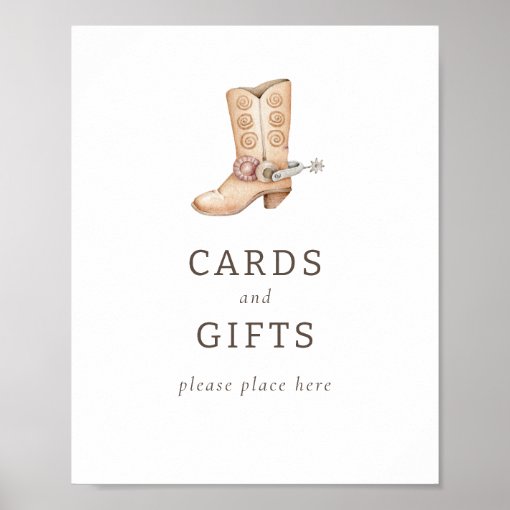 Modern Western Rodeo Cards + Gifts Sign | Zazzle