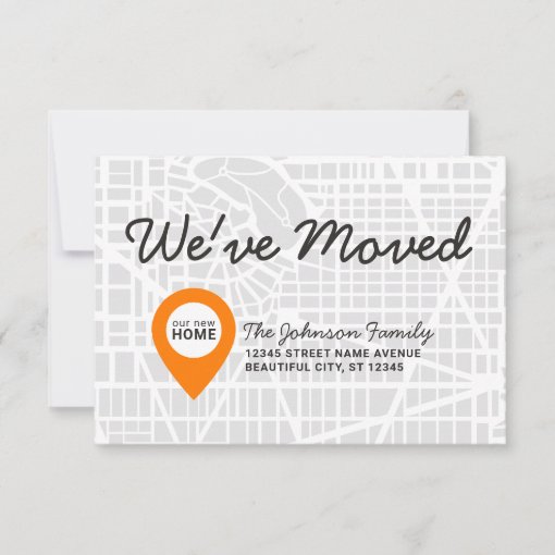 Modern We've Moved Map New Home Address Moving Announcement | Zazzle