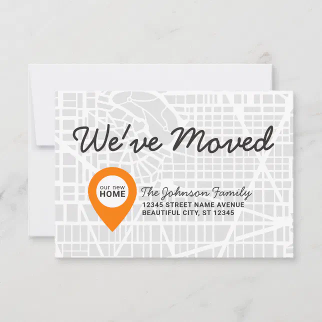 Modern We've Moved Map New Home Address Moving Announcement | Zazzle