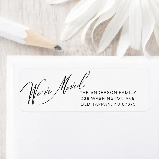 Modern We've Moved Return Address Label | Zazzle