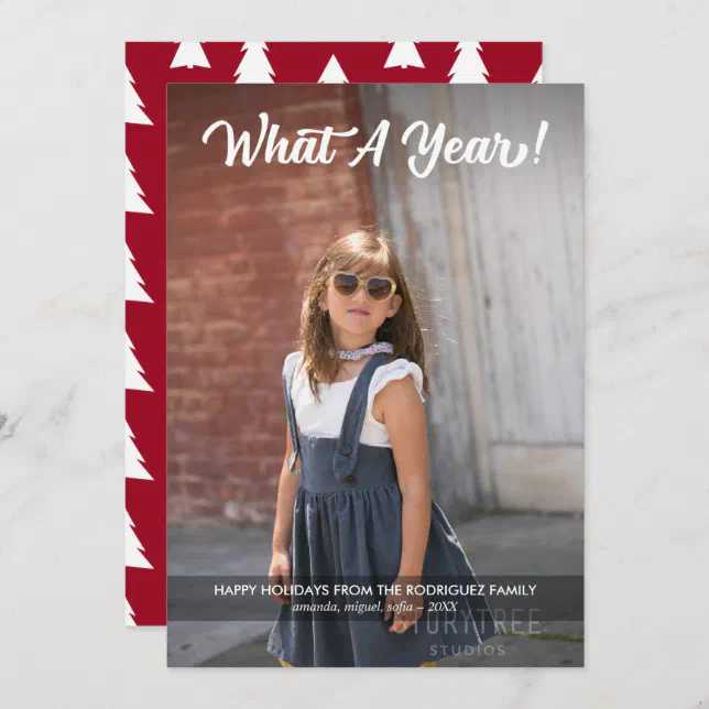 Modern What A Year Custom Photo Holiday | Zazzle