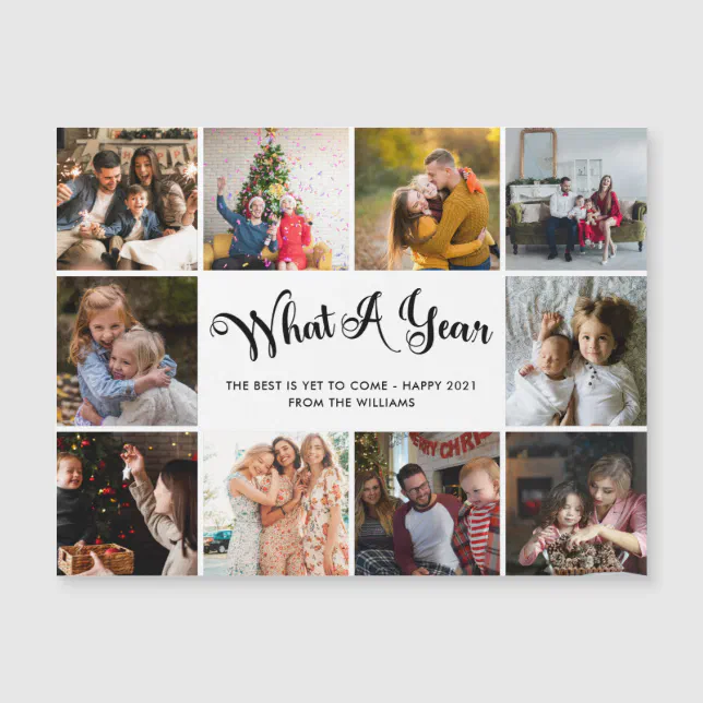 Modern What A Year Photo Collage | Zazzle