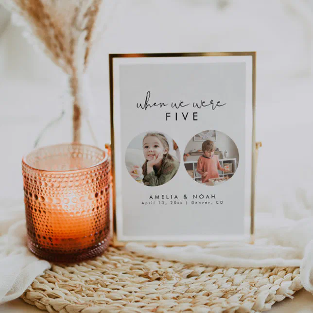 Modern When We Were Age Photo Table Number | Zazzle