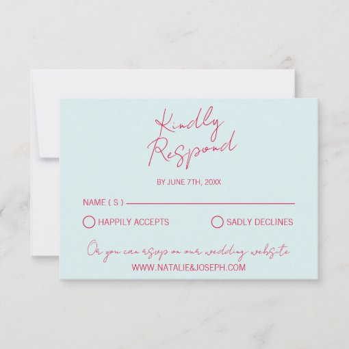 Modern Whimsical Colorful Retro Fun Funky Wedding RSVP Card | Zazzle