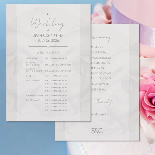 Modern Whimsy Dolphin Wedding Program | Zazzle