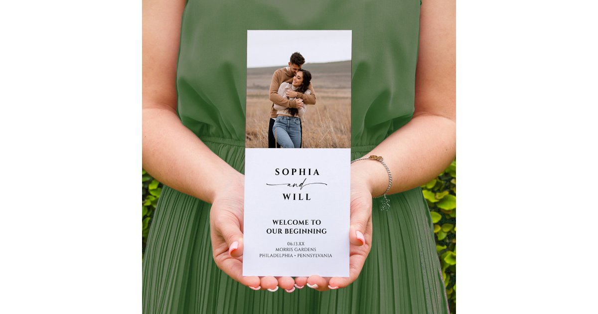 Modern Whimsy Trifold Wedding Program Flyer | Zazzle