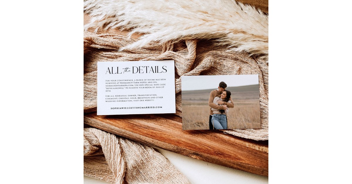 Modern Whimsy Wedding Details Enclosure Card | Zazzle