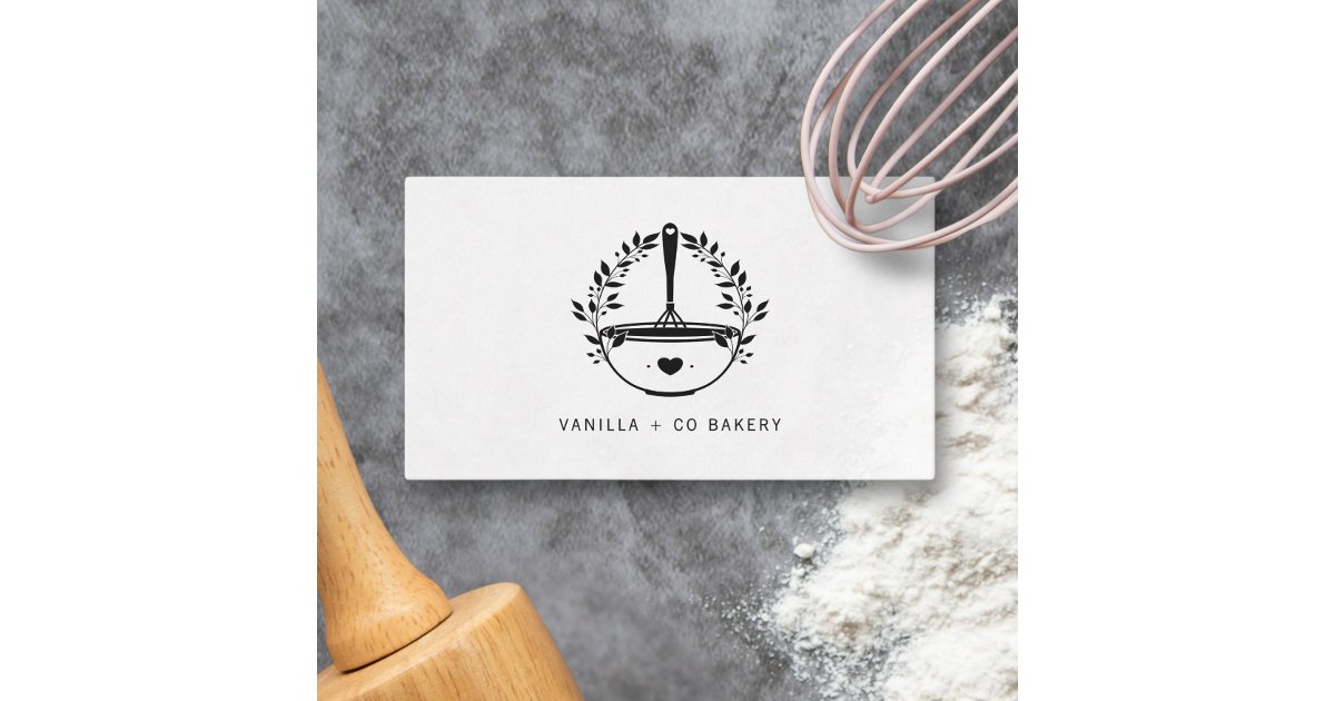 Modern Whisk Bakery Caterer Business Business Card | Zazzle