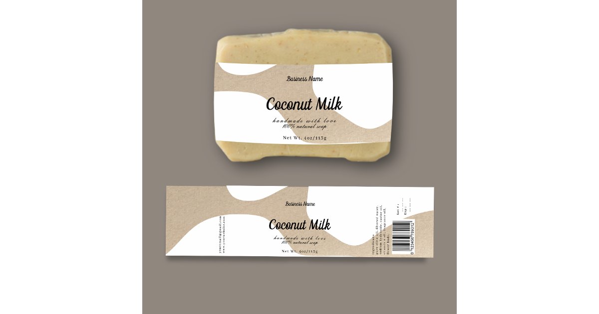 Modern White Abstract Soap Label Design | Zazzle