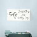 Modern White and Black Birthday Party Banner | Zazzle
