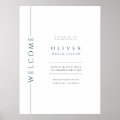Modern White and Blue Bar Mitzvah Welcome Sign | Zazzle