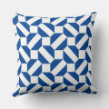 Modern White And Blue Geometric Pattern Throw Pillow | Zazzle
