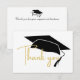 Modern White Black Gold graduation Thank You Card | Zazzle