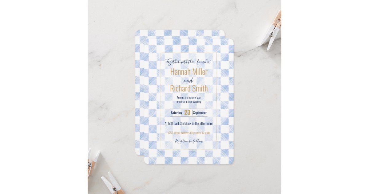 Modern White Blue Checkerboard Pattern | Zazzle