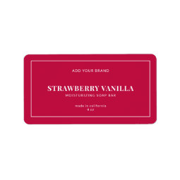 Modern White Border Editable Color Product Label | Zazzle