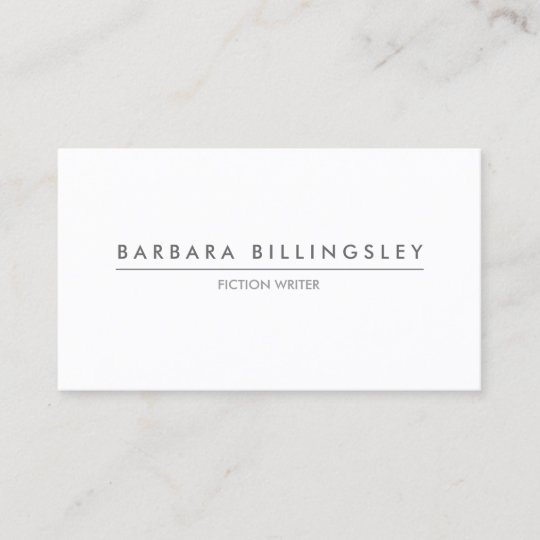 MODERN WHITE BUSINESS CARD FOR AUTHORS & WRITERS | Zazzle.com