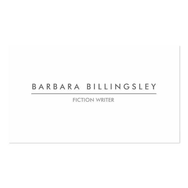 MODERN WHITE BUSINESS CARD FOR AUTHORS & WRITERS