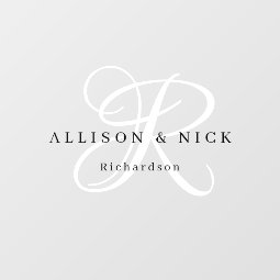 Modern White Calligraphy Monogram Wedding Floor Decals | Zazzle